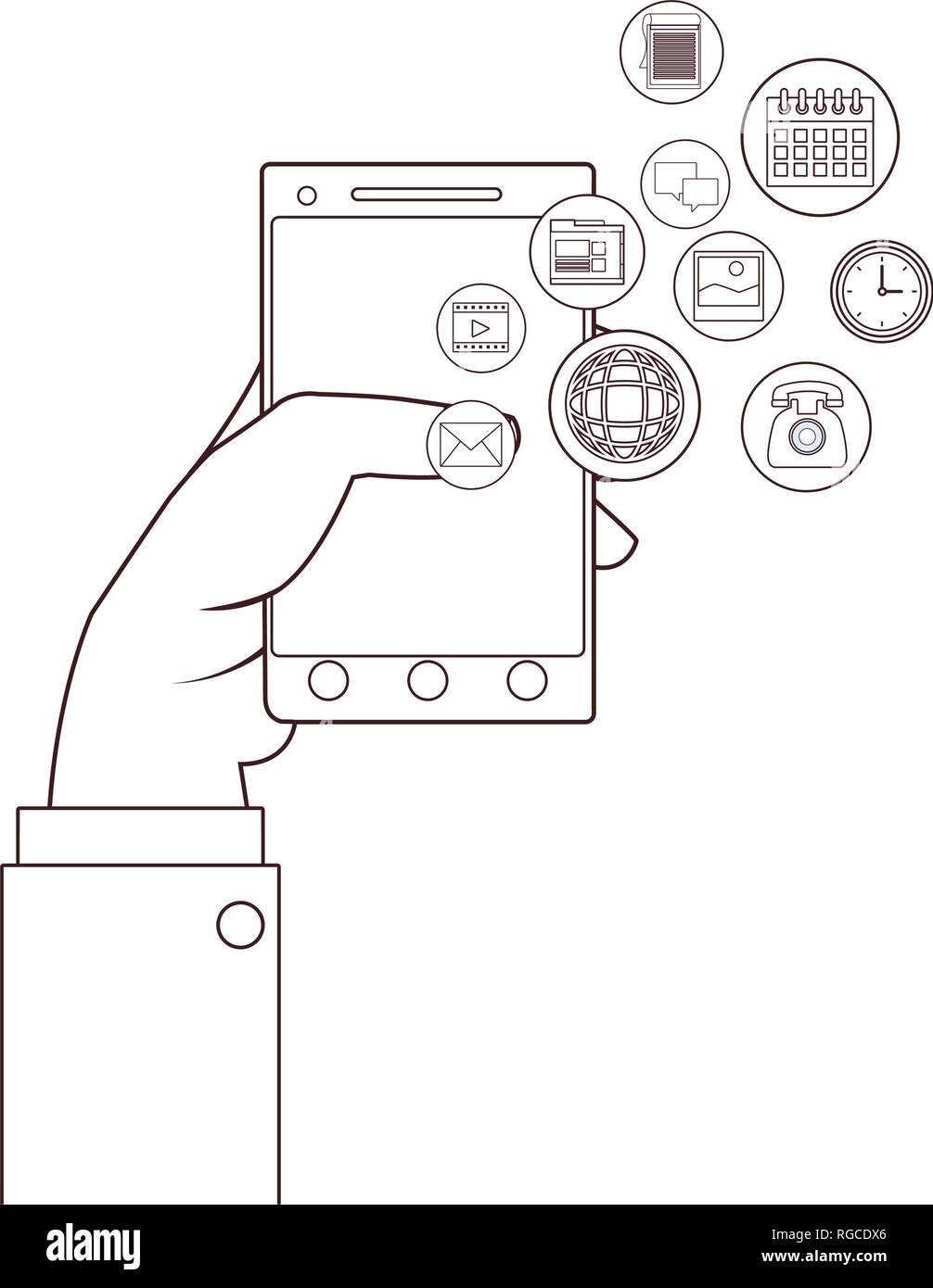 technology smartphone cartoon Stock Vector Image & Art - Alamy