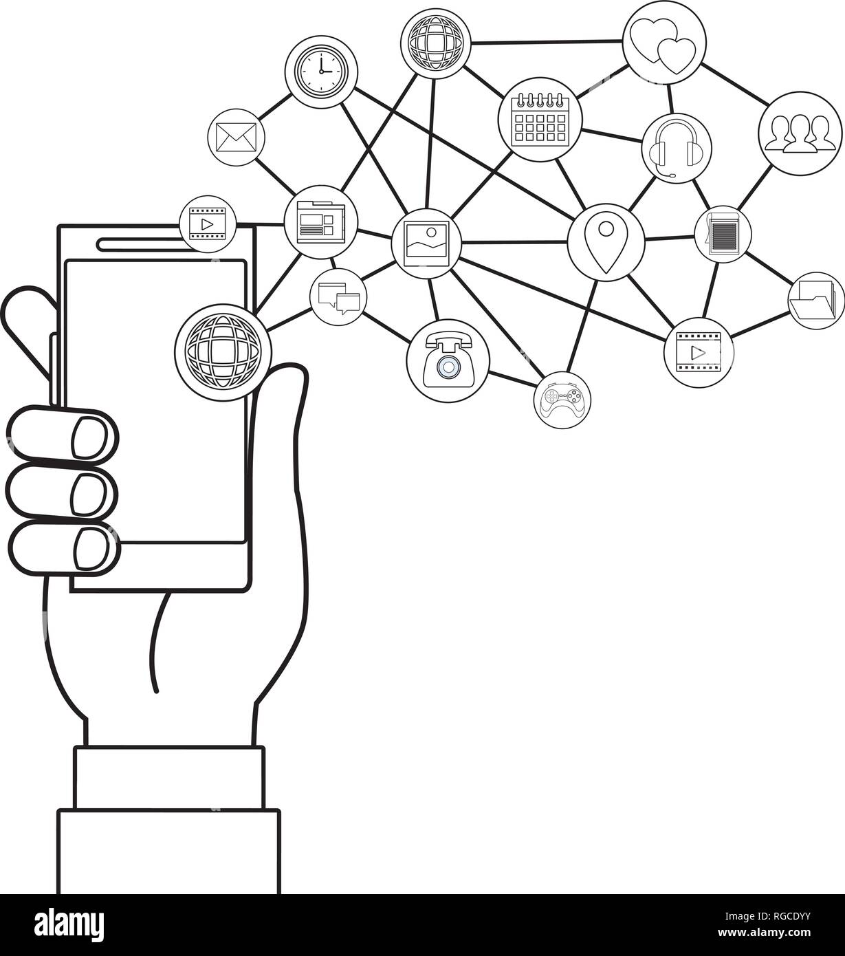 technology smartphone cartoon Stock Vector Image & Art - Alamy