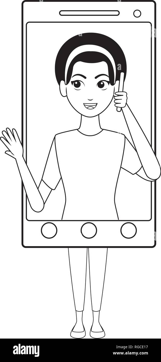 young woman calling cartoon Stock Vector Image & Art - Alamy