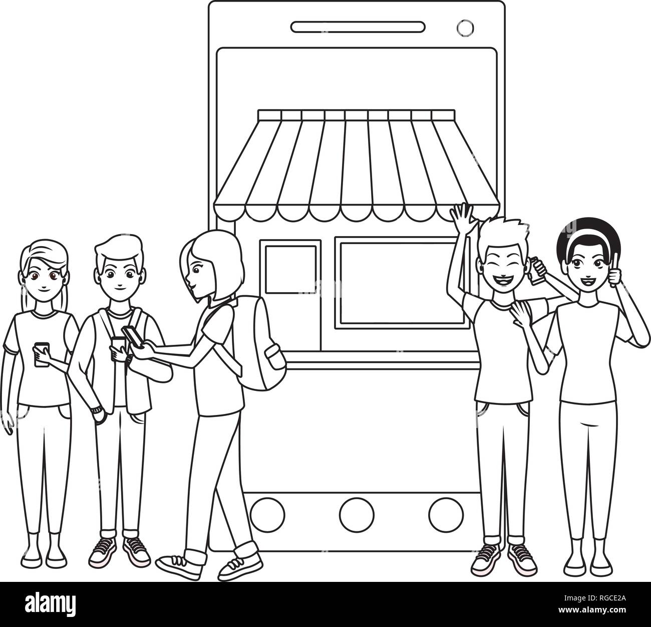 group of friends cartoon Stock Vector Image & Art - Alamy