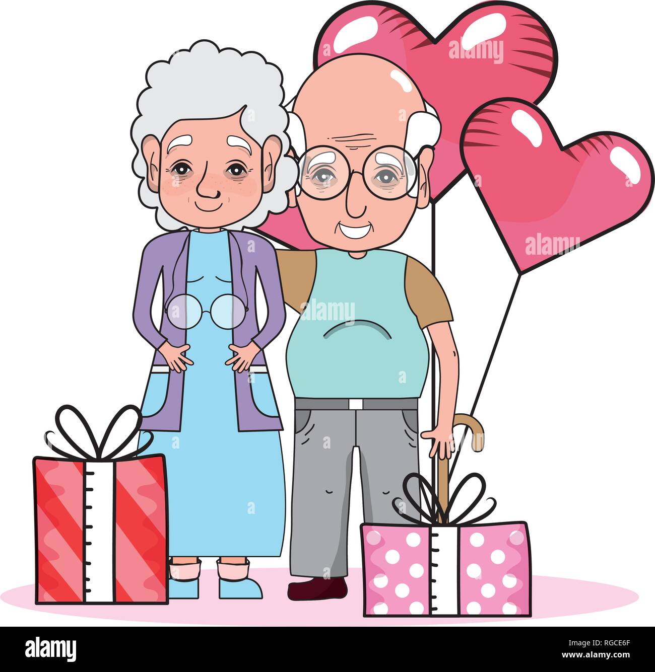 cute grandparents couple cartoon Stock Vector Image & Art - Alamy