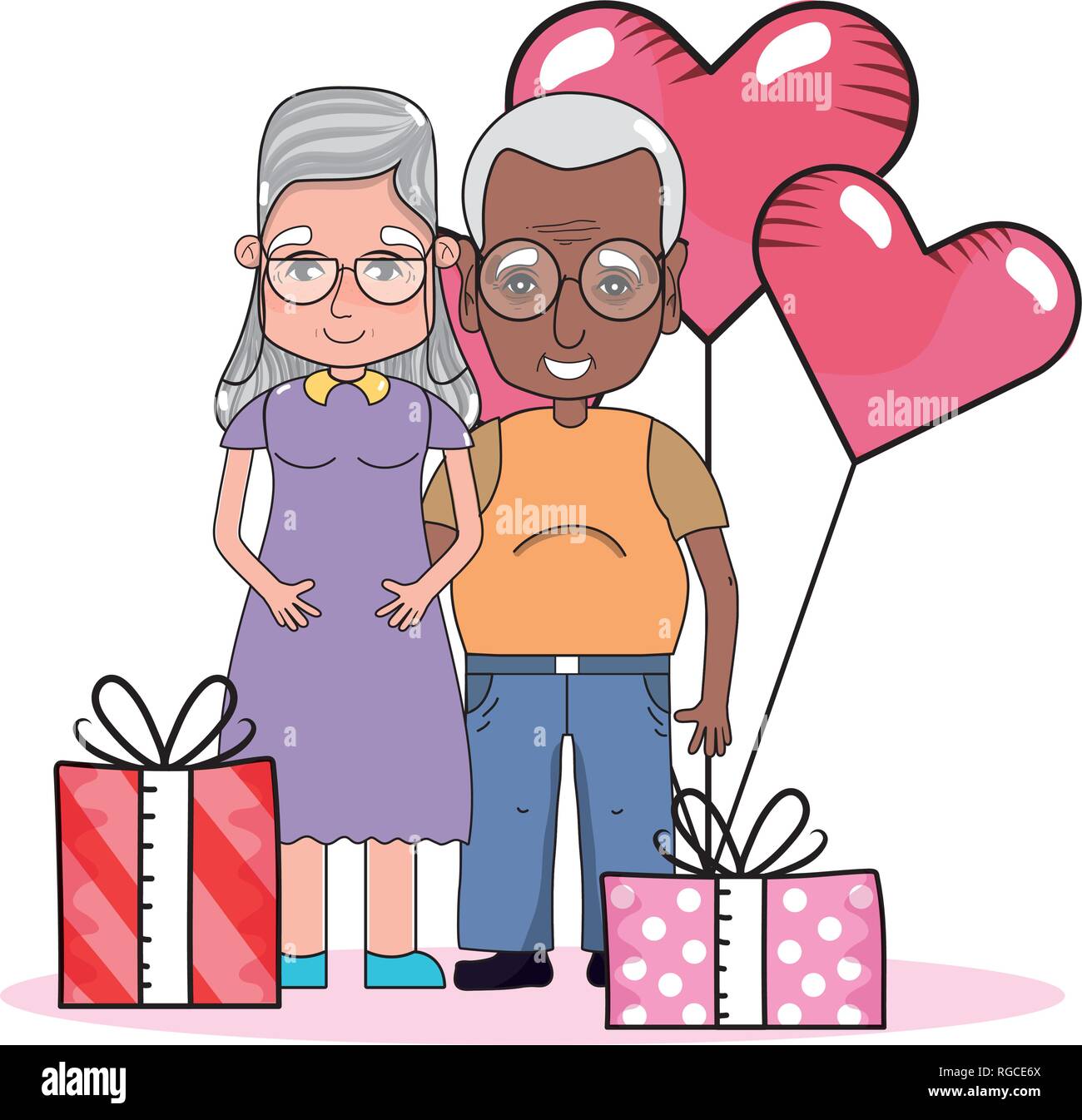cute grandparents couple cartoon Stock Vector Image & Art - Alamy
