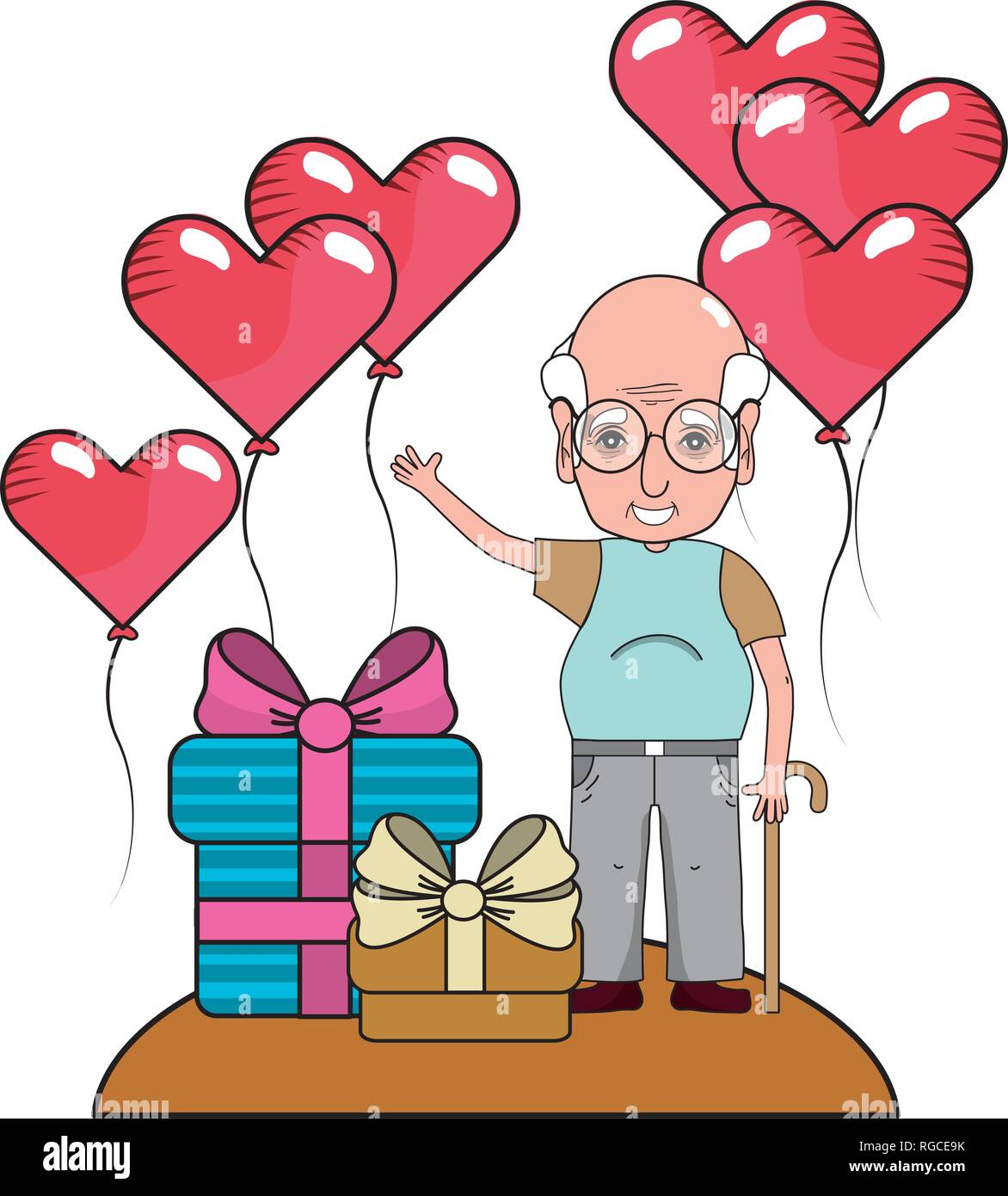 cute grandfather cartoon Stock Vector Image & Art - Alamy