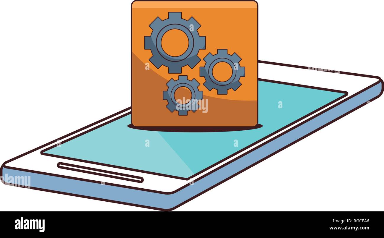 technology smartphone cartoon Stock Vector Image & Art - Alamy