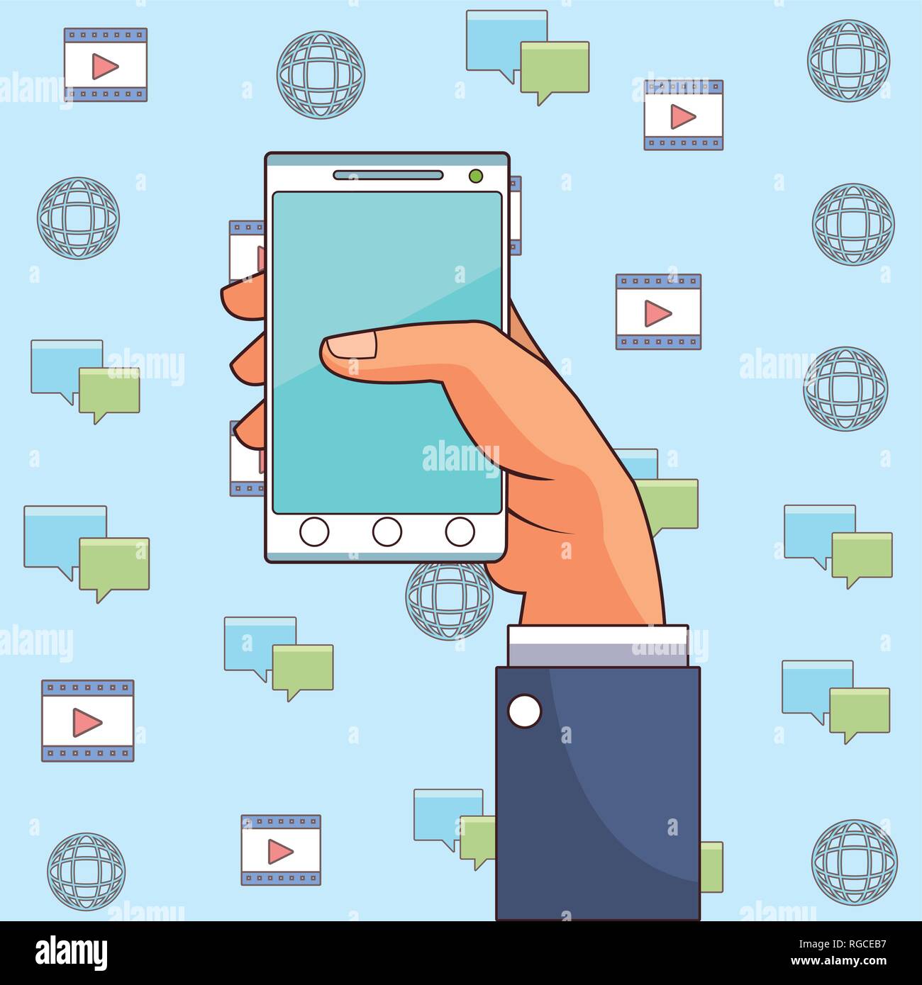 technology smartphone cartoon Stock Vector Image & Art - Alamy