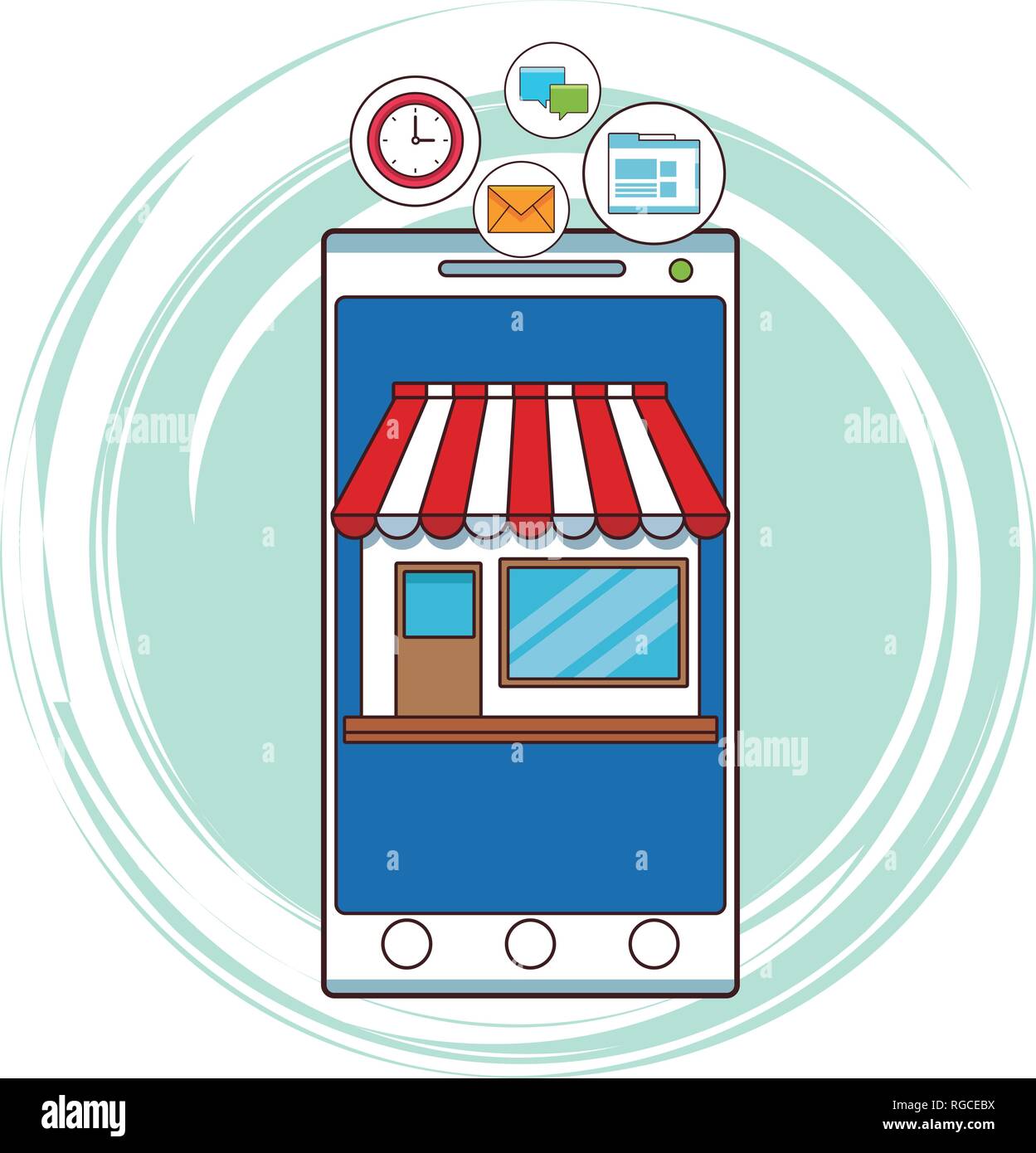 technology smartphone cartoon Stock Vector Image & Art - Alamy