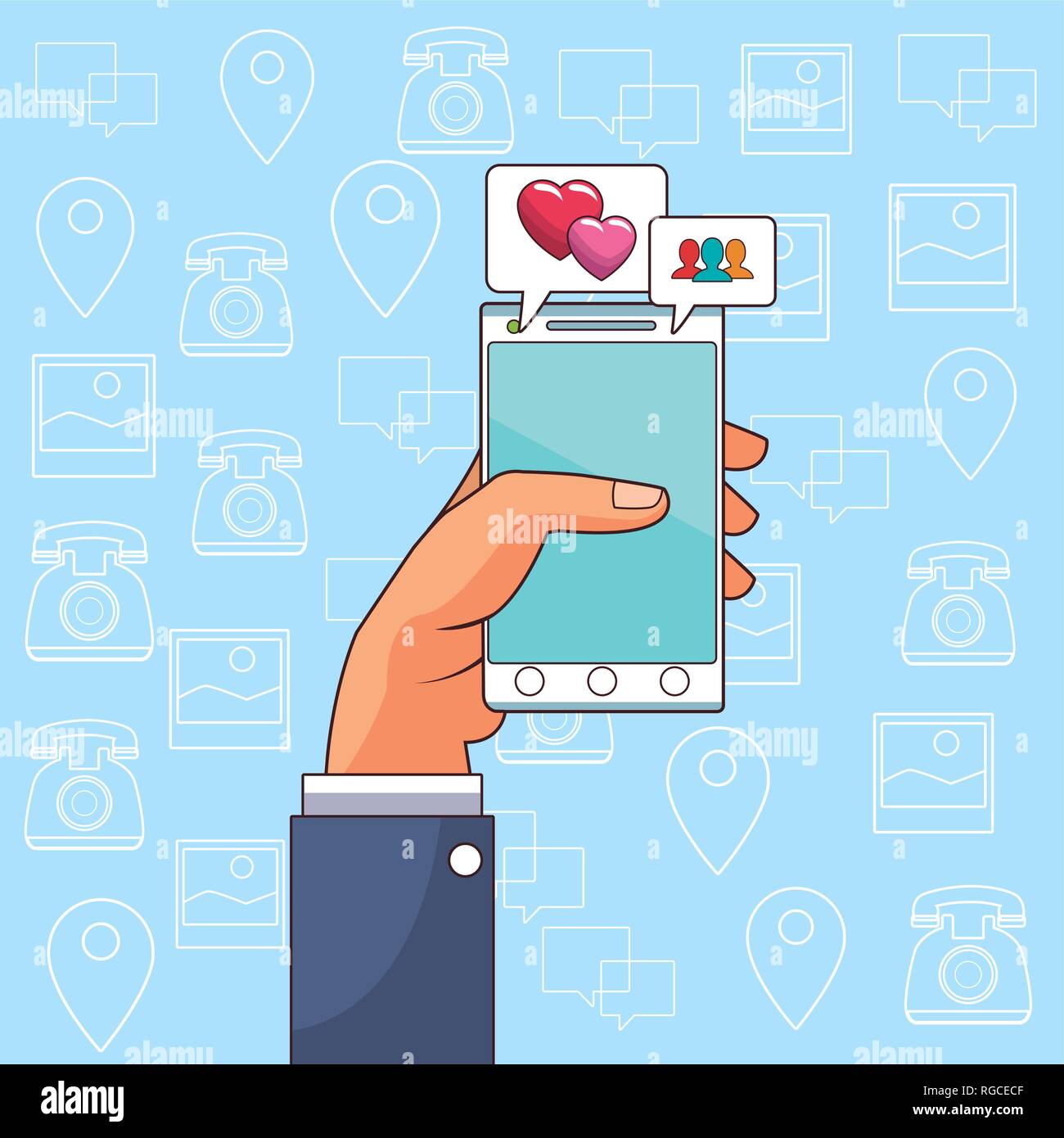 technology smartphone cartoon Stock Vector Image & Art - Alamy