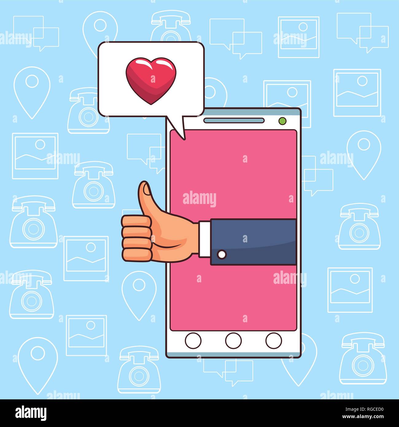 technology smartphone cartoon Stock Vector Image & Art - Alamy