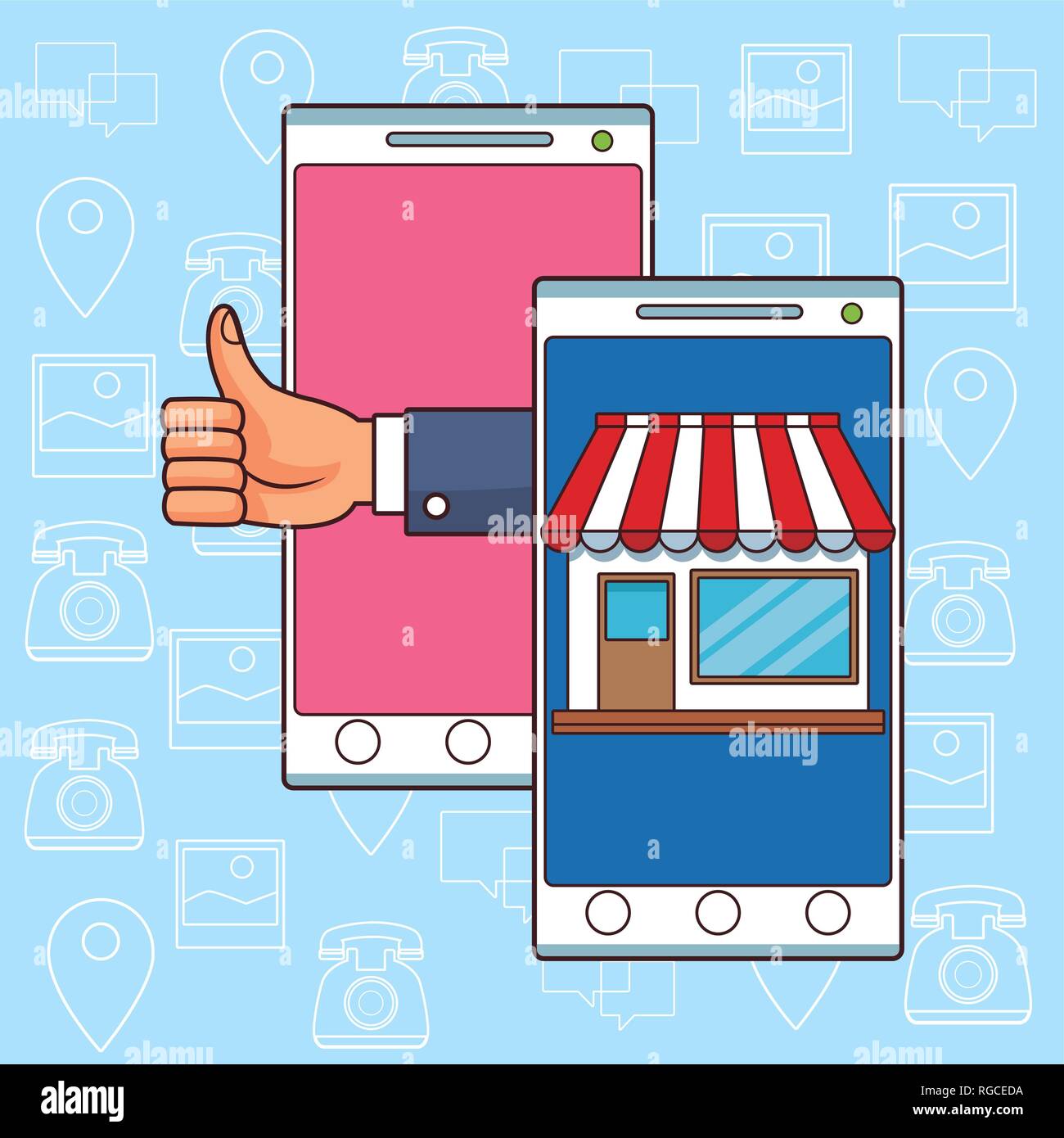 technology smartphone cartoon Stock Vector Image & Art - Alamy