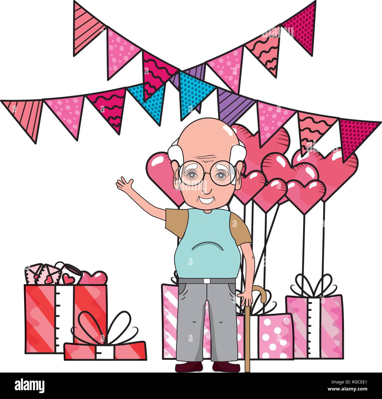 cute grandfather cartoon Stock Vector Image & Art - Alamy
