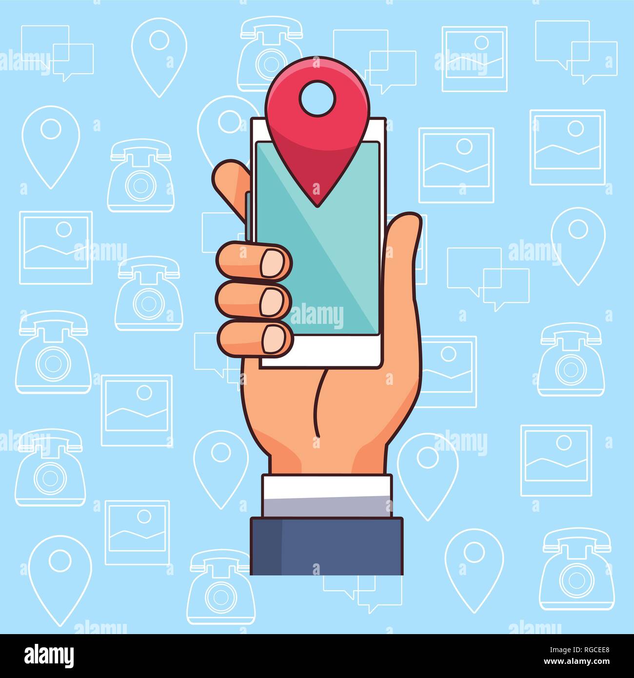 technology smartphone cartoon Stock Vector Image & Art - Alamy