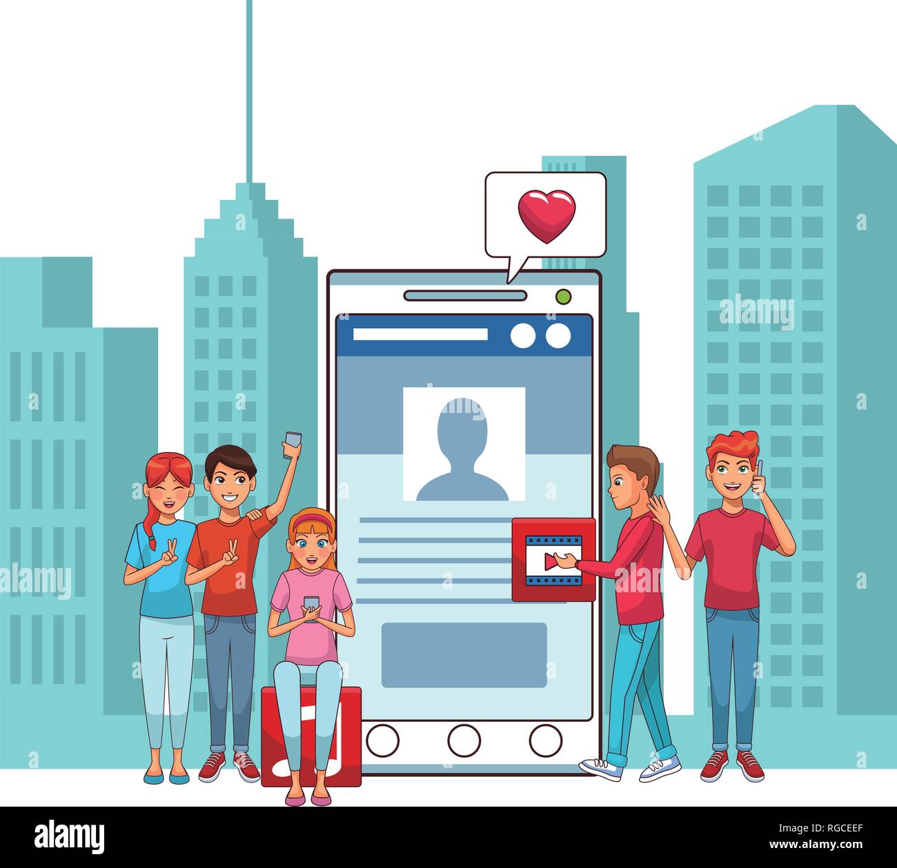 group of friends cartoon Stock Vector Image & Art - Alamy