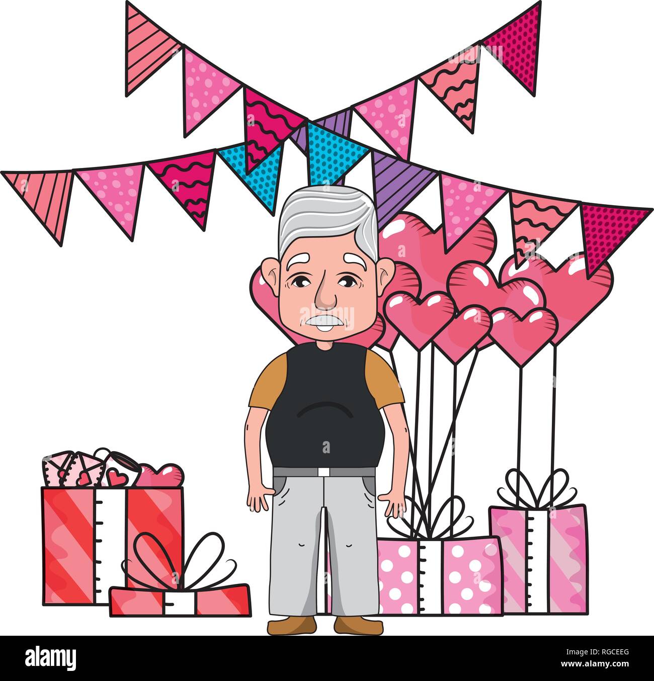 cute grandfather cartoon Stock Vector Image & Art - Alamy