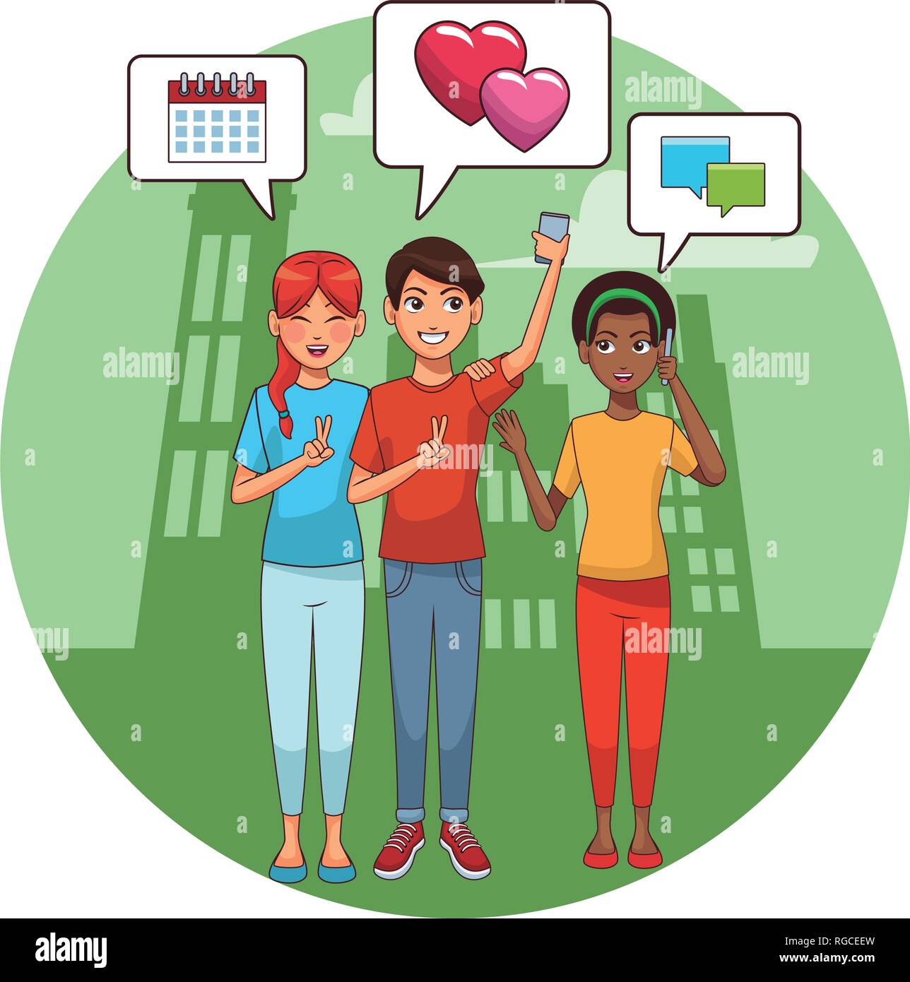 group of friends cartoon Stock Vector Image & Art - Alamy