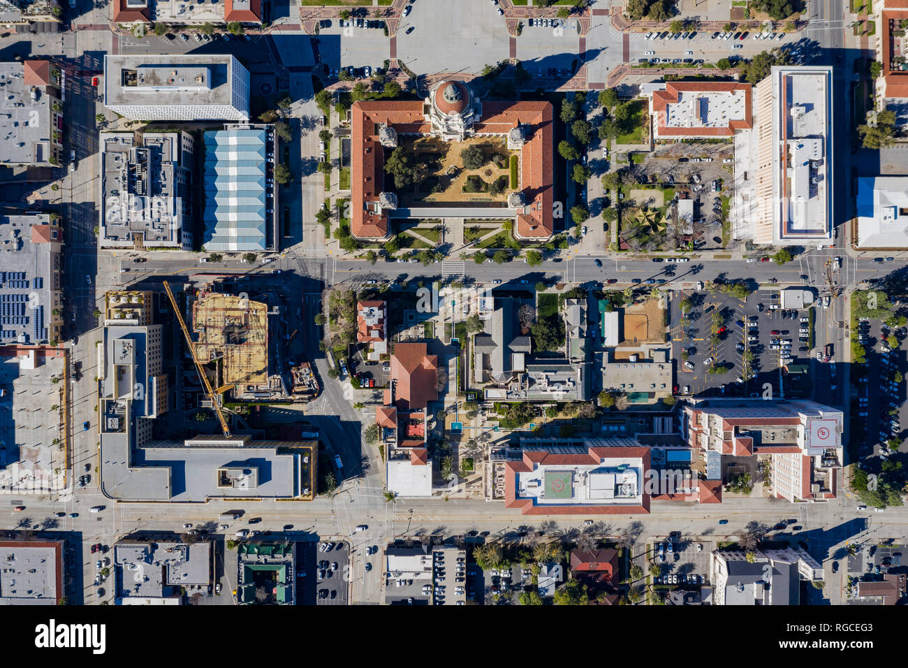 Aerial view of some beautiful cityscape in plan view at Pasadena ...