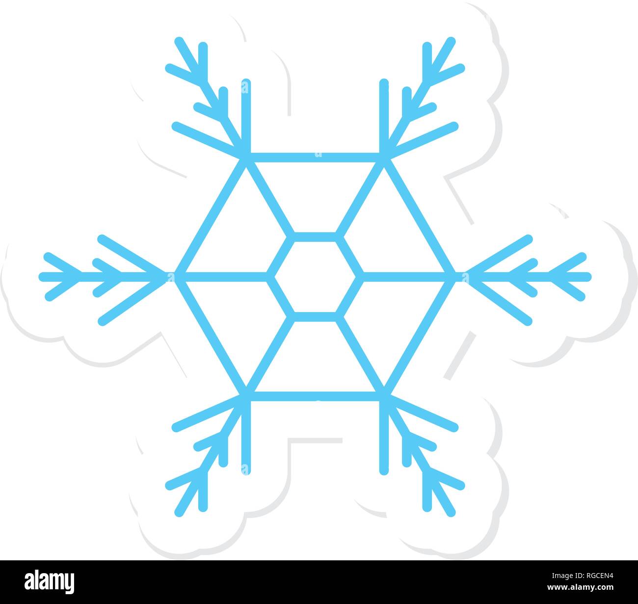 Cute snowflake sticker Stock Vector Image & Art - Alamy