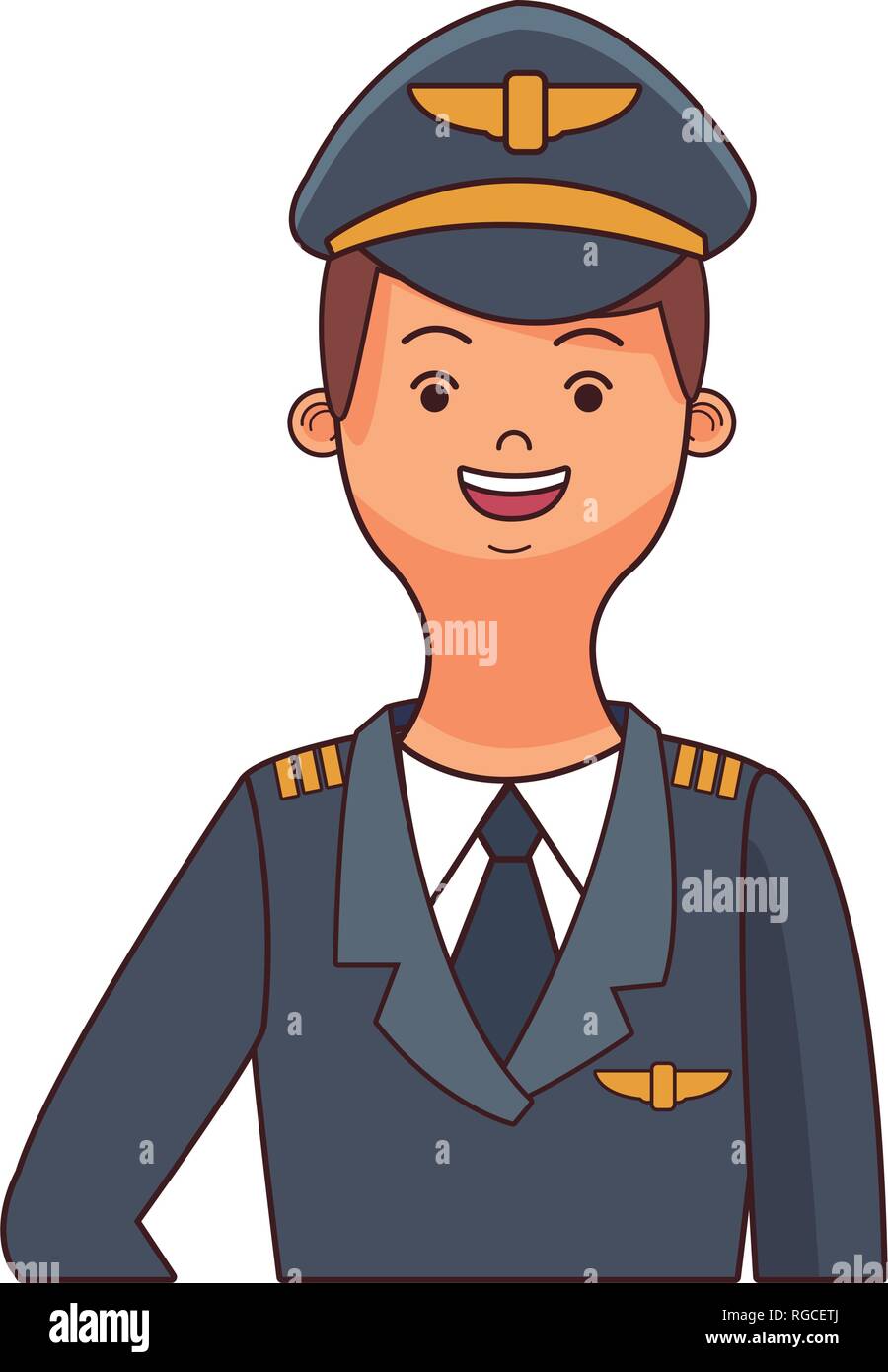 airplane pilot upperbody cartoon Stock Vector Image & Art - Alamy
