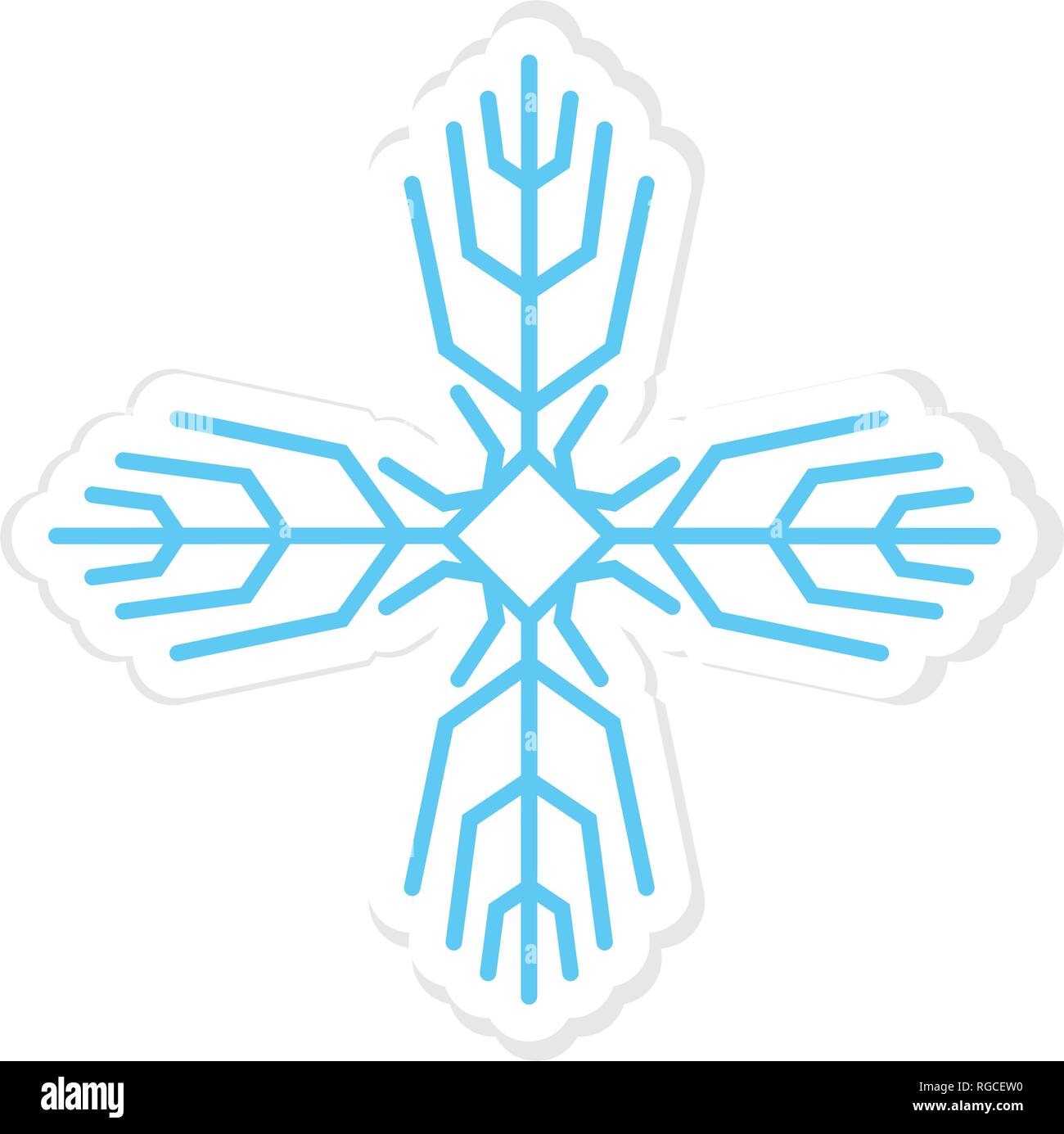 Cute snowflake sticker Stock Vector Image & Art - Alamy