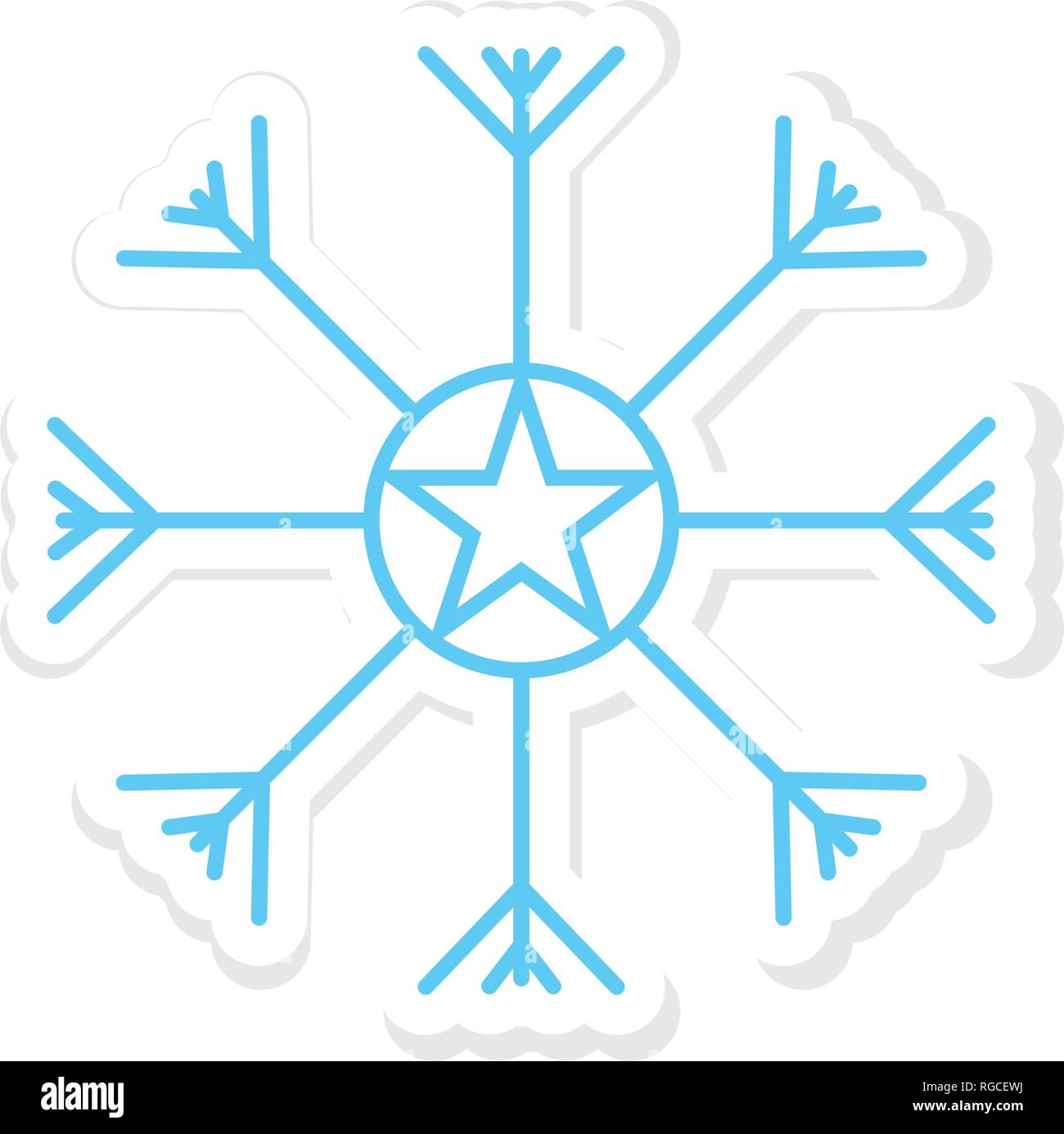 Cute snowflake sticker Stock Vector Image & Art - Alamy
