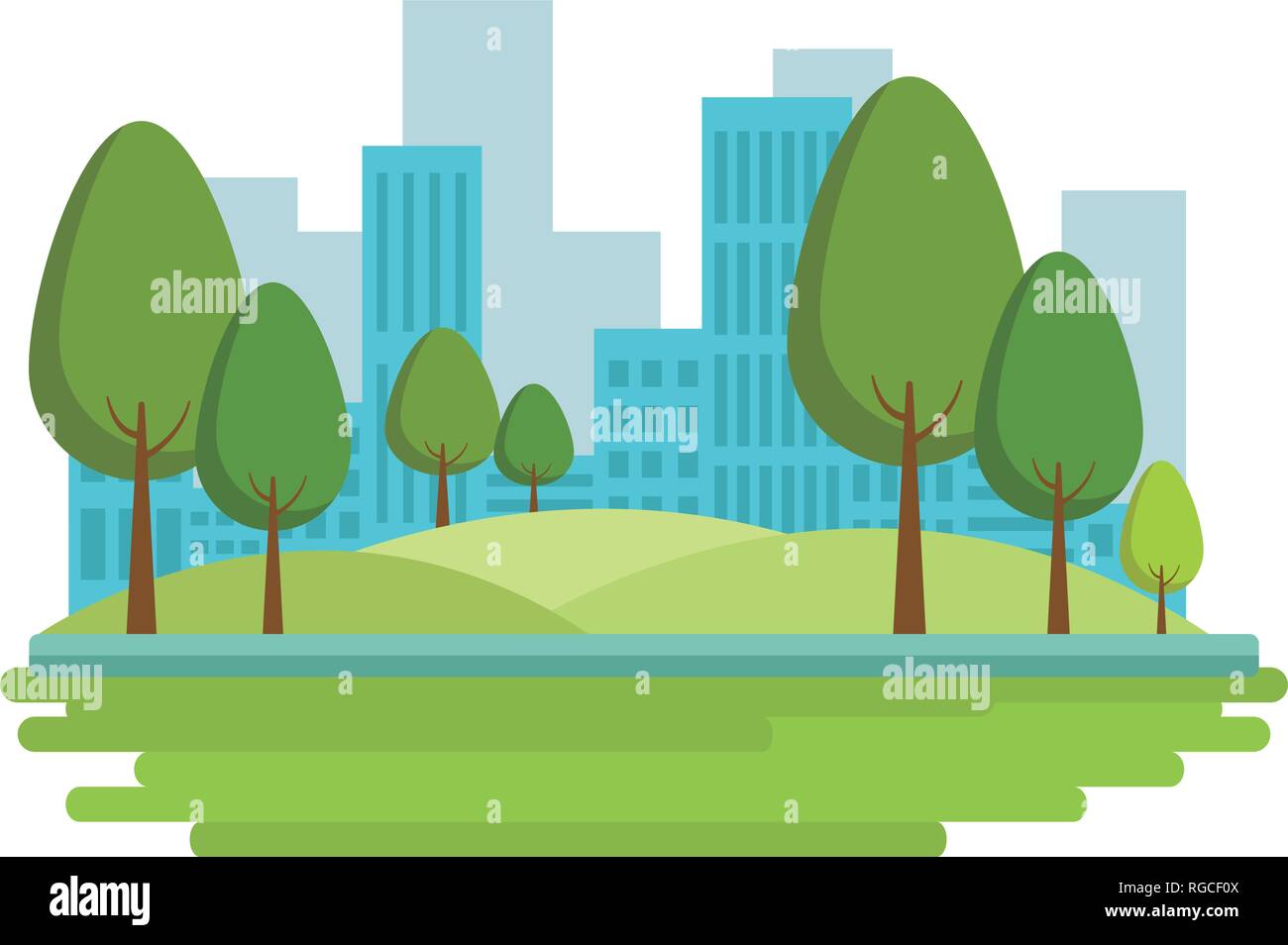 city landscape cartoon Stock Vector Image & Art - Alamy