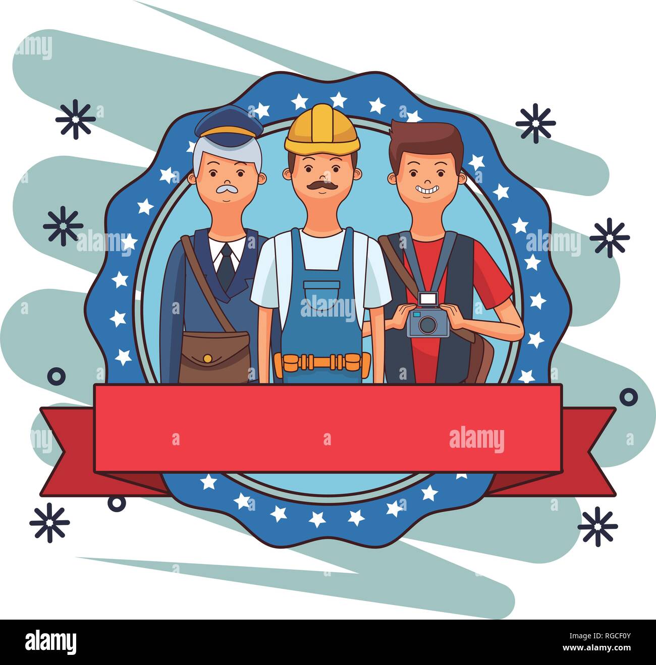 labor day cartoon Stock Vector Image & Art - Alamy