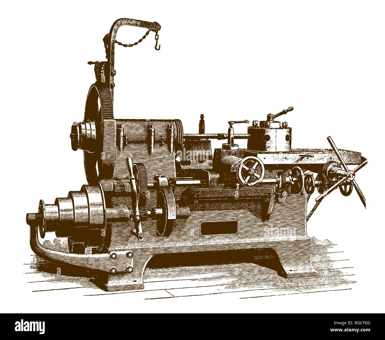 Turret lathe Stock Vector Images - Alamy