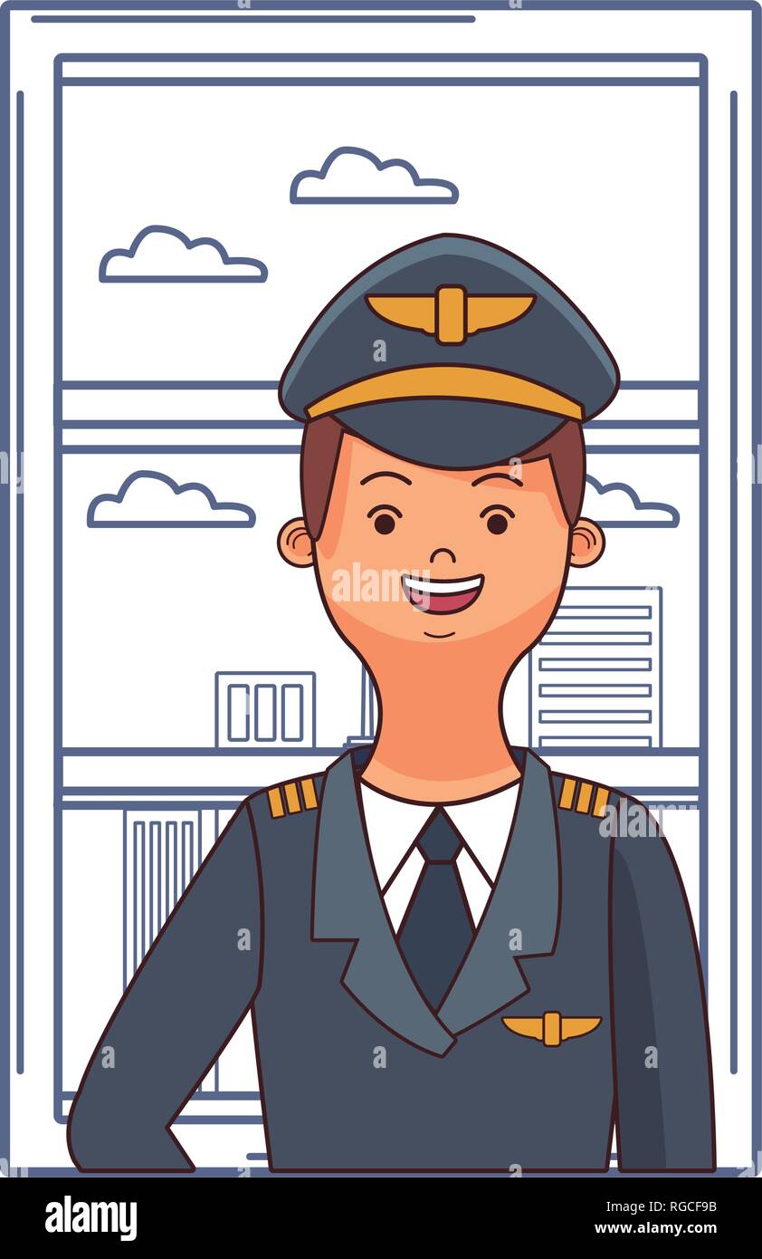 airplane pilot cartoon Stock Vector Image & Art - Alamy