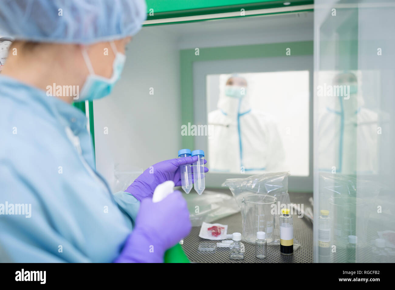 Transfer of material for drug production through material sluice Stock ...