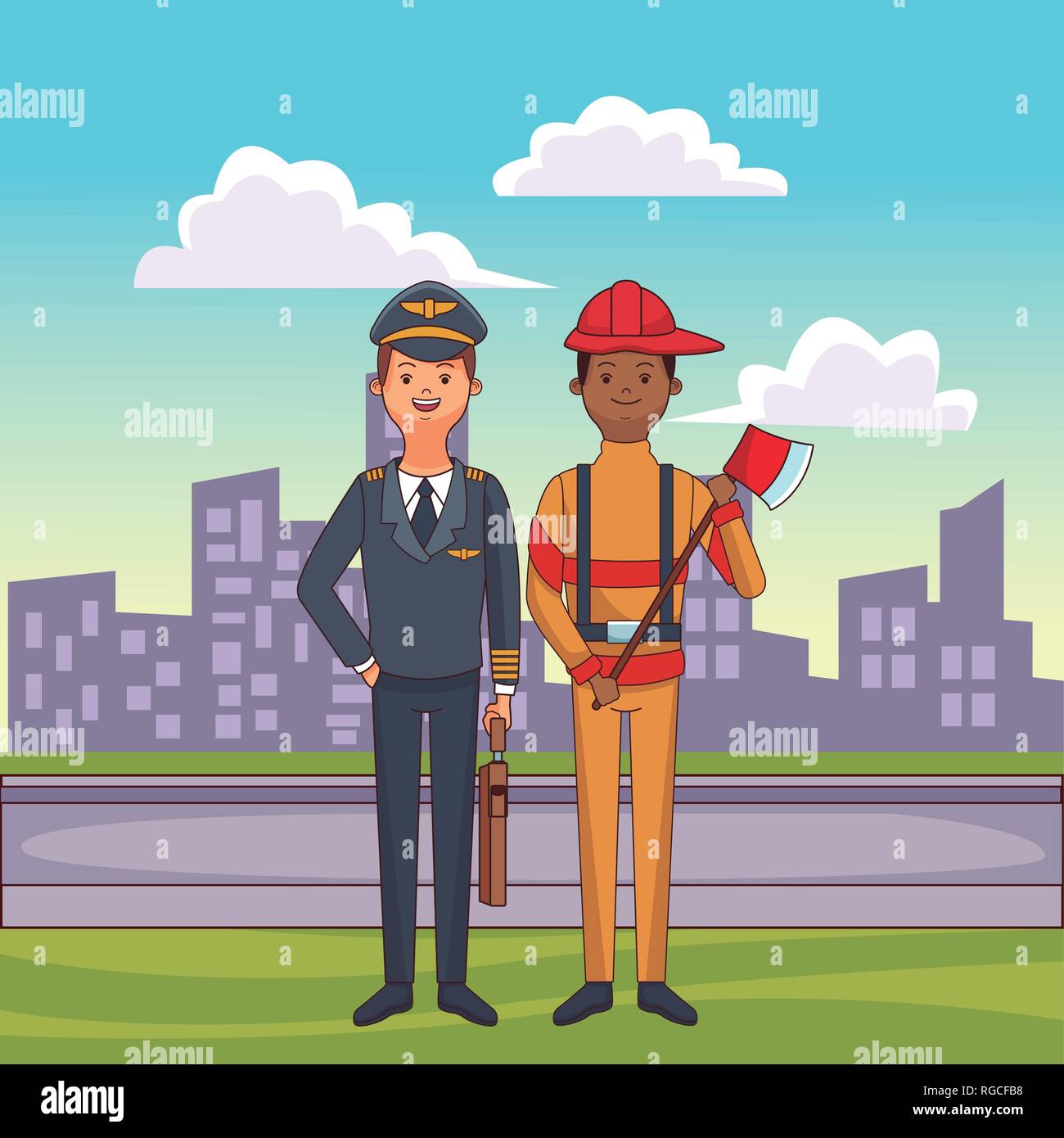 american labor day cartoon Stock Vector Image & Art - Alamy