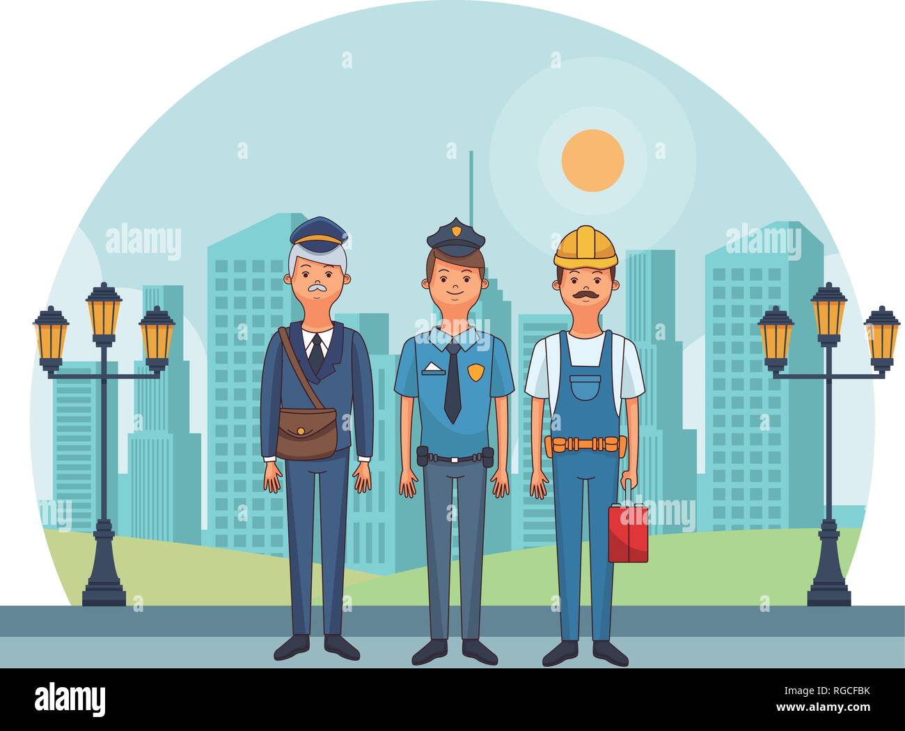 american labor day cartoon Stock Vector Image & Art - Alamy