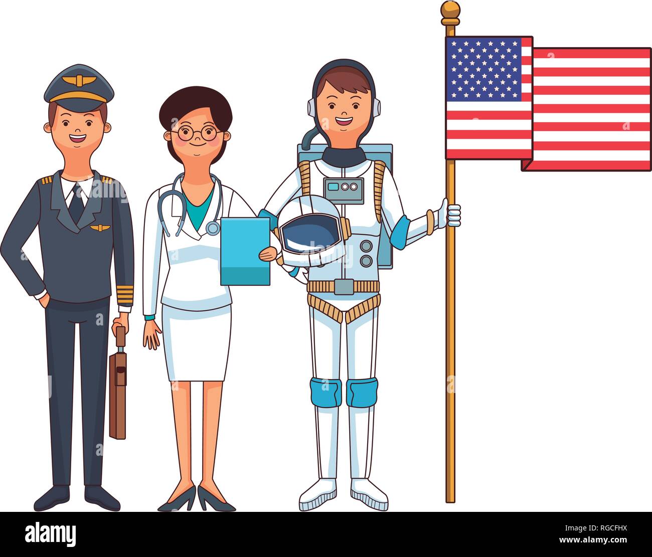 american labor day cartoon Stock Vector Image & Art - Alamy