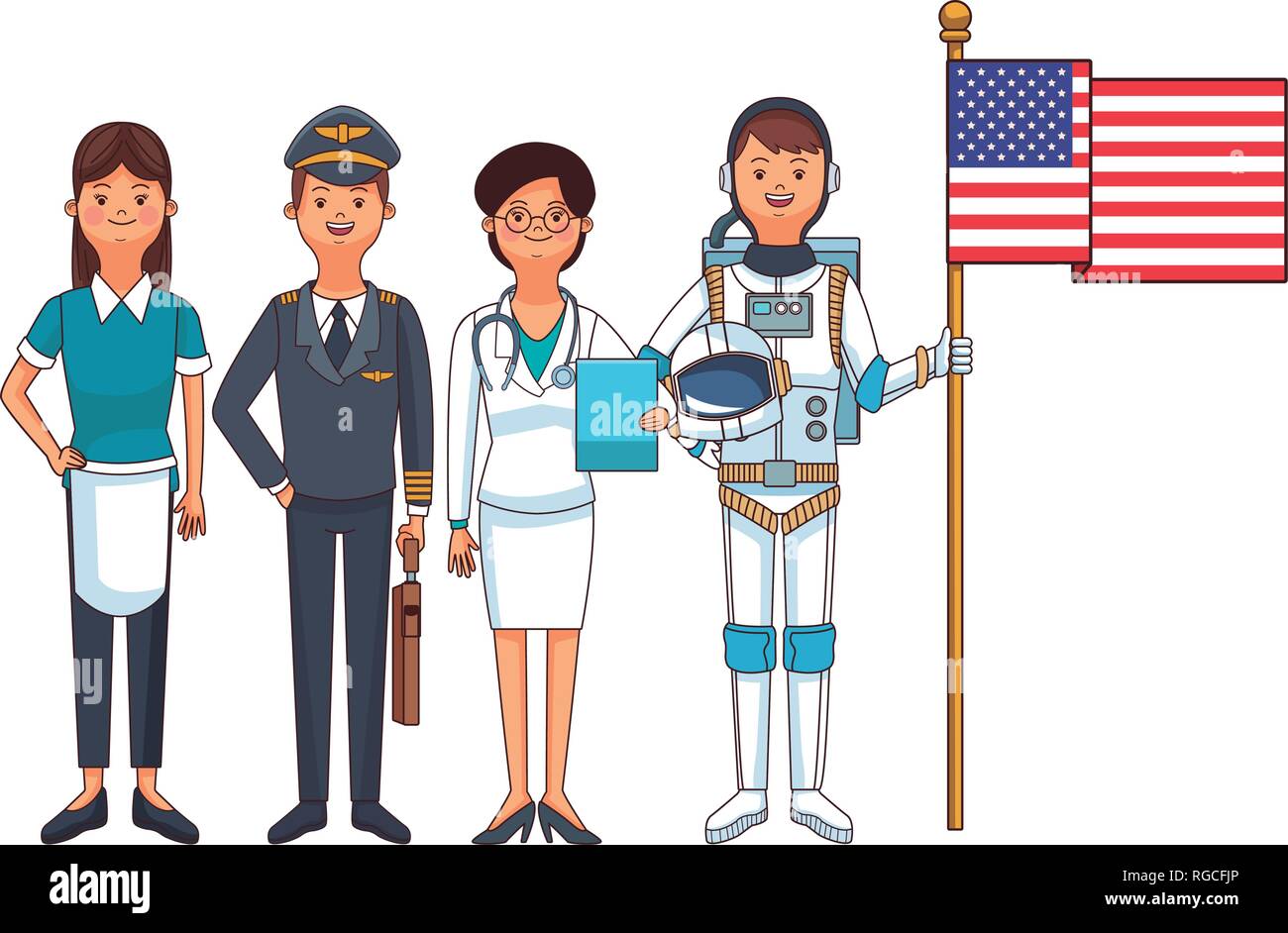 american labor day cartoon Stock Vector Image & Art - Alamy