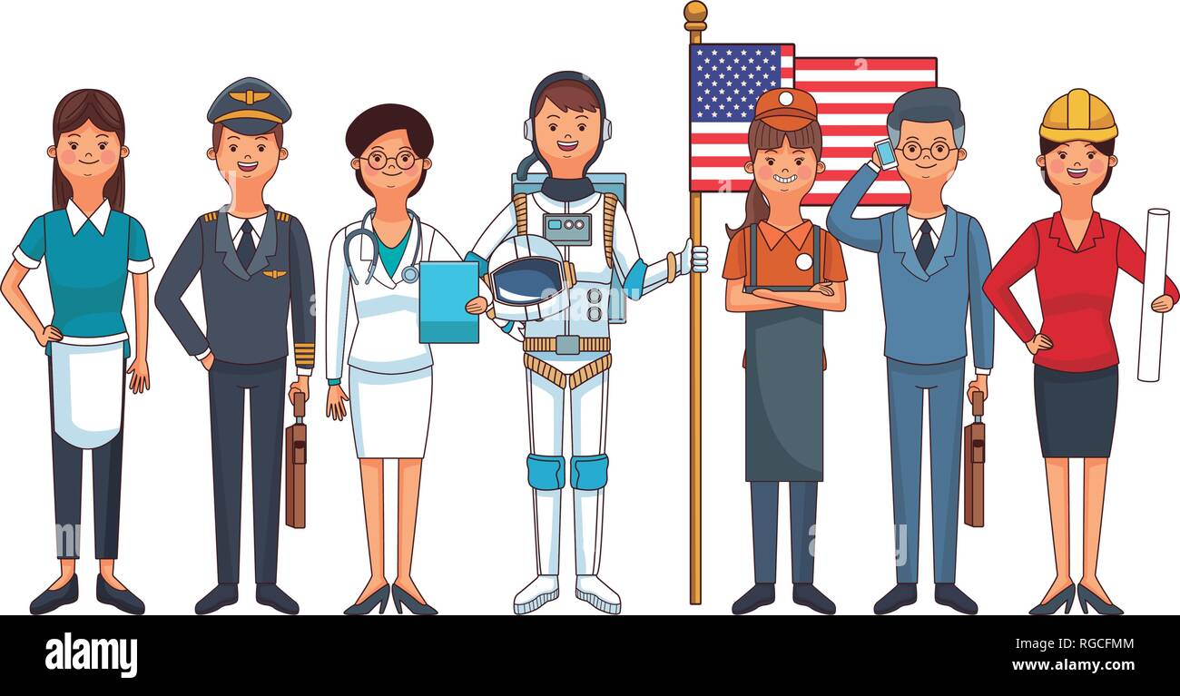 american labor day cartoon Stock Vector Image & Art - Alamy