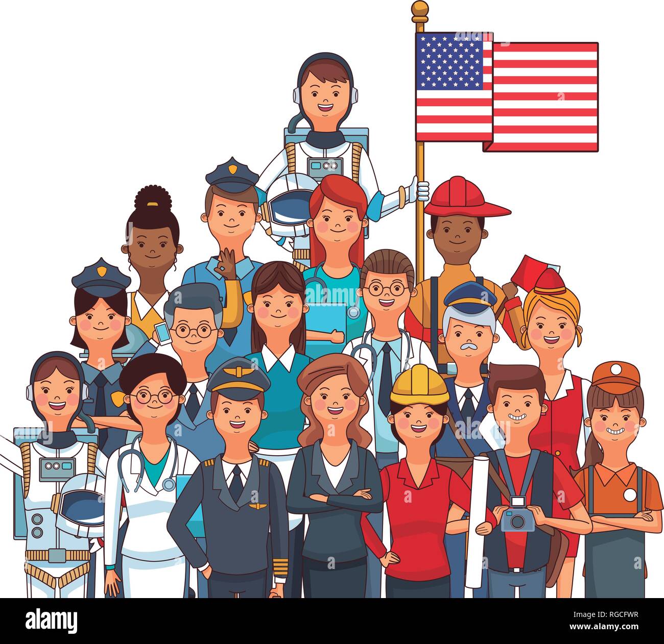 american labor day cartoon Stock Vector Image & Art - Alamy