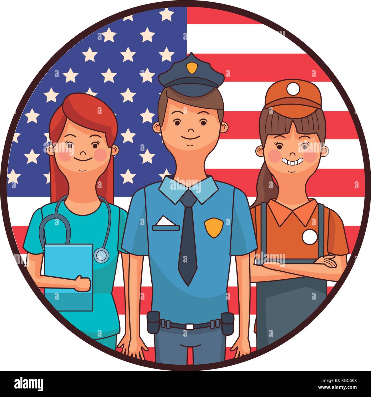 american labor day cartoon Stock Vector Image & Art - Alamy