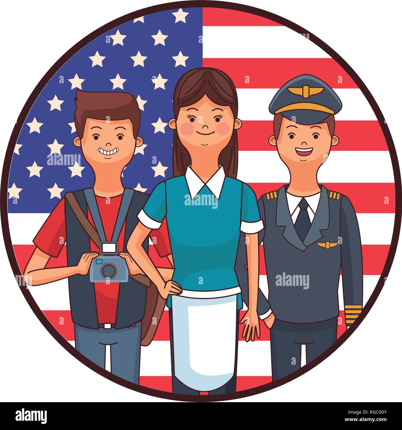 american labor day cartoon Stock Vector Image & Art - Alamy