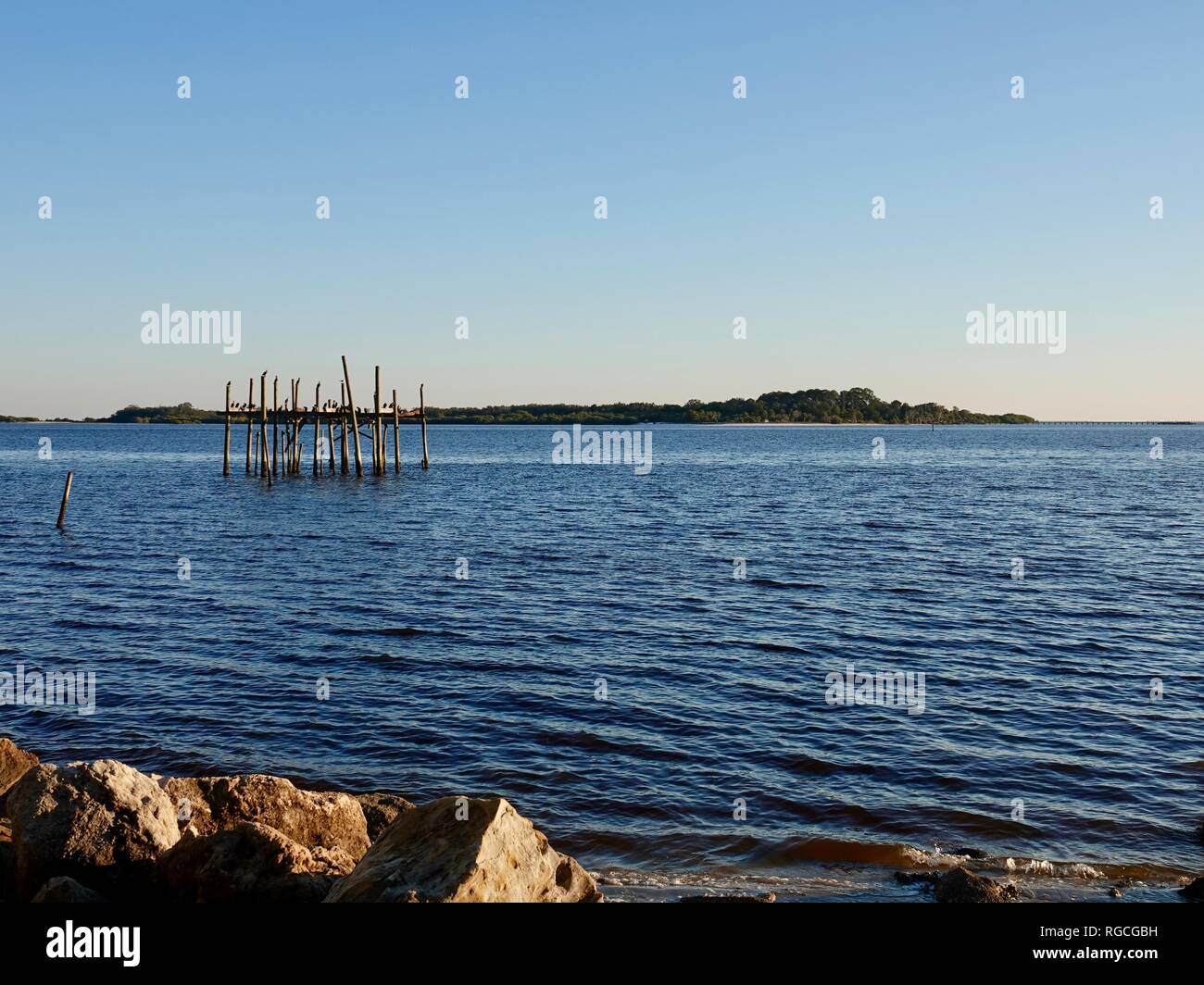Looking across the bay at Atsena Otie Key, the original home of Cedar ...