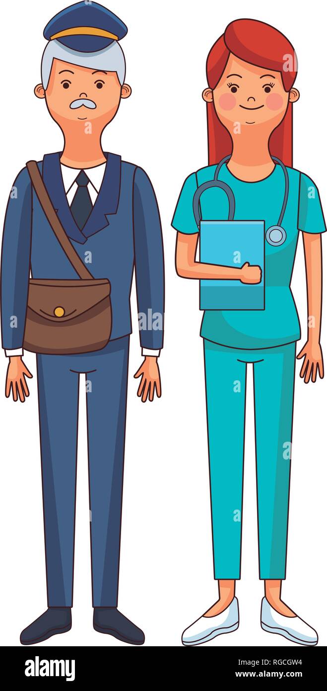postman and nurse Stock Vector Image & Art - Alamy