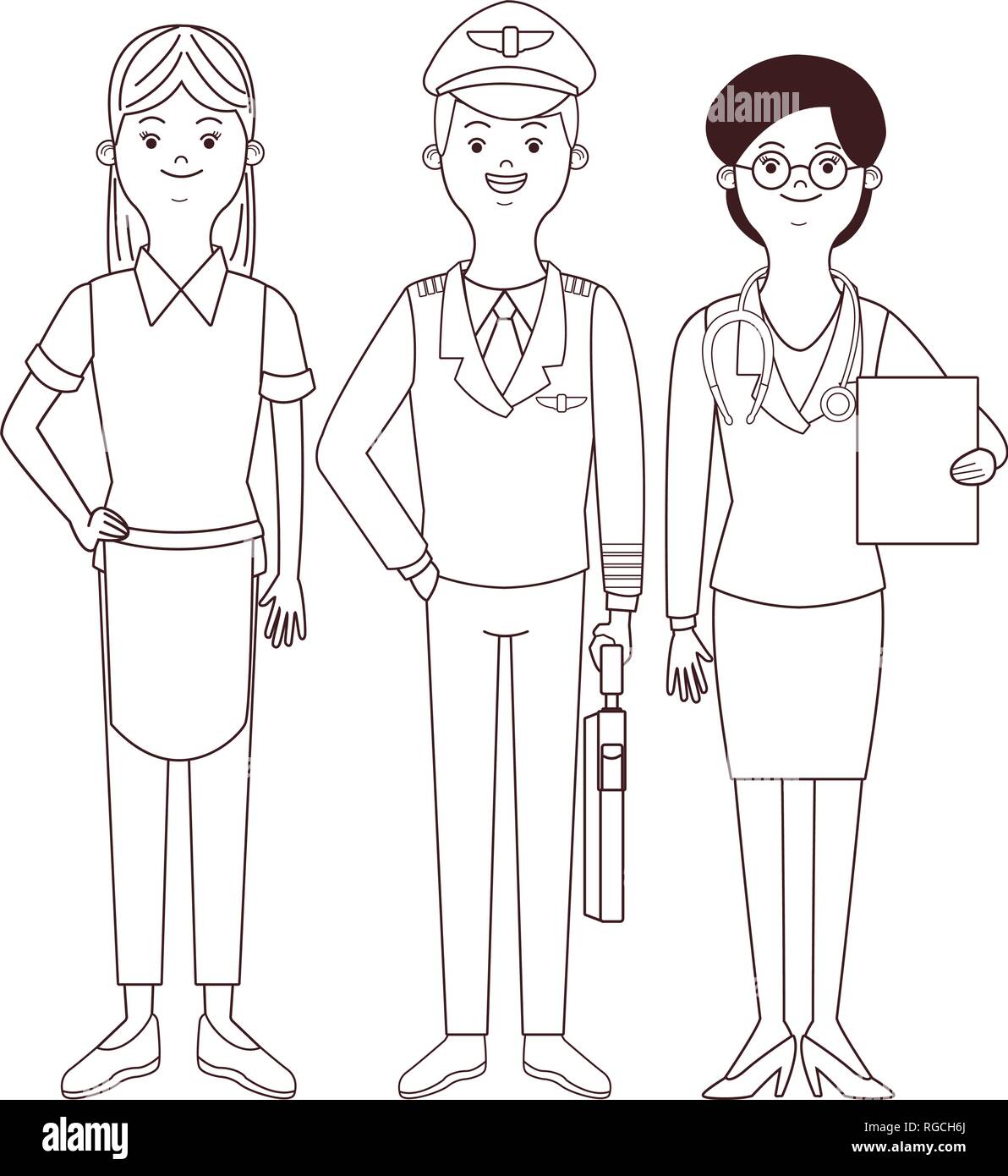 maid pilot and doctor Stock Vector Image & Art - Alamy