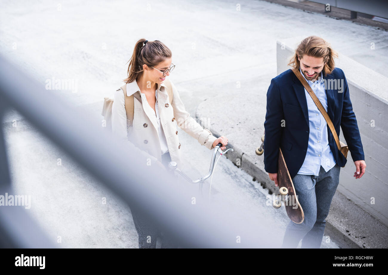 Young business people going to work together Stock Photo - Alamy