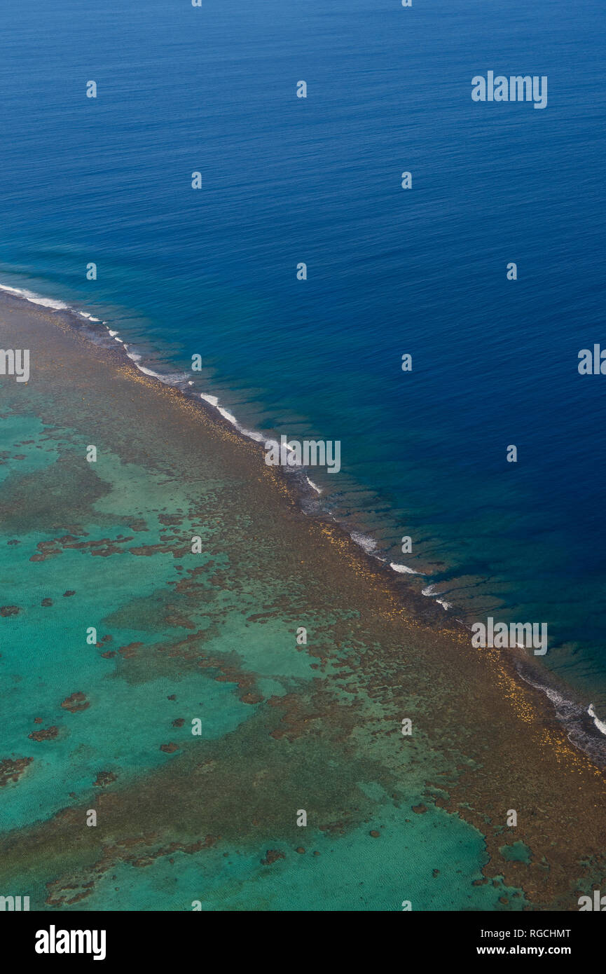 Cook Islands, Aerial view of Aitutaki lagoon Stock Photo - Alamy
