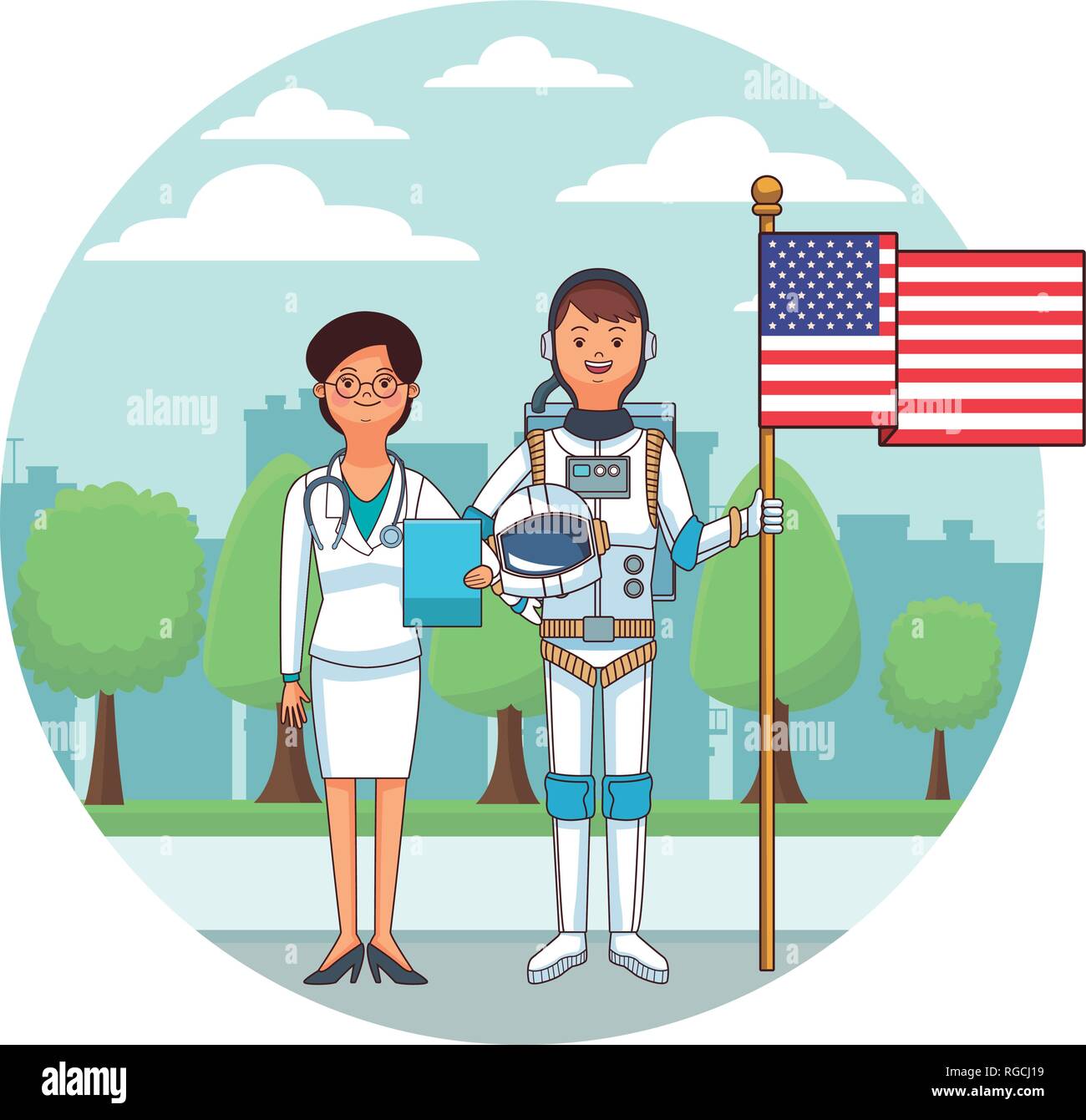 Astronaut female Stock Vector Images - Alamy