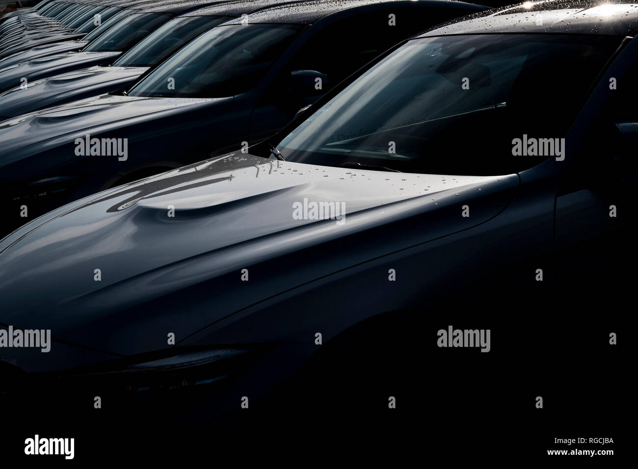Cars in a row Stock Photo - Alamy