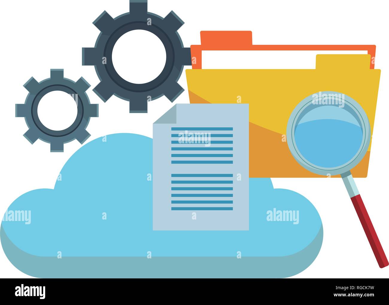 cloud with documents Stock Vector Image & Art - Alamy