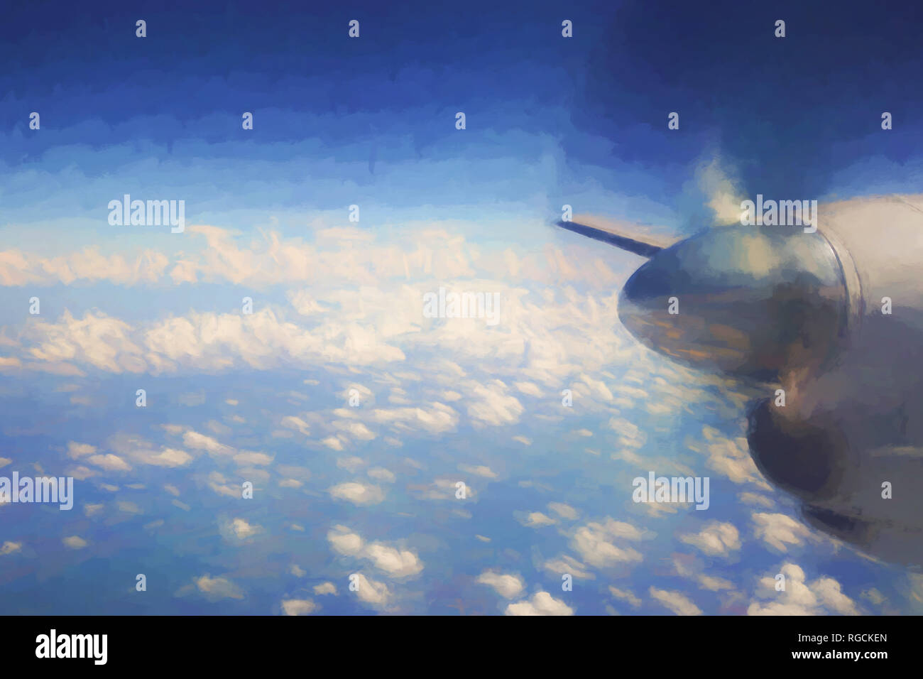 Aerial view from turbo-prop aircraft Stock Photo - Alamy