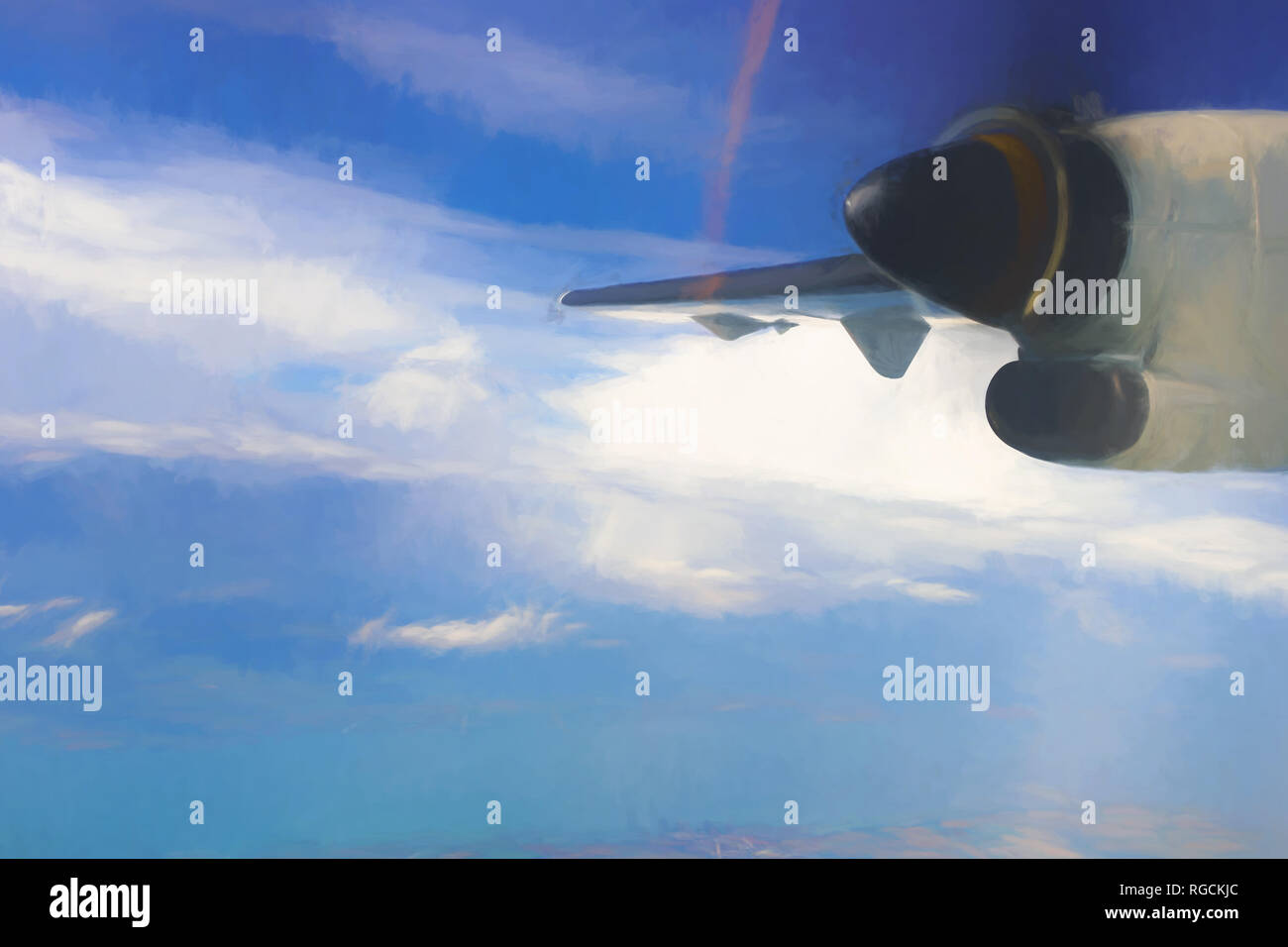 Aerial view from turbo-prop aircraft Stock Photo - Alamy