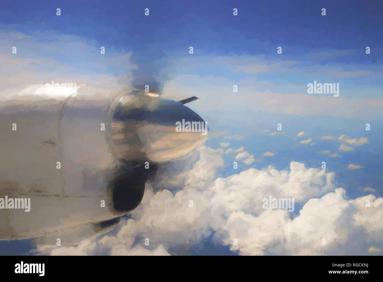 Aerial view from turbo-prop aircraft Stock Photo - Alamy