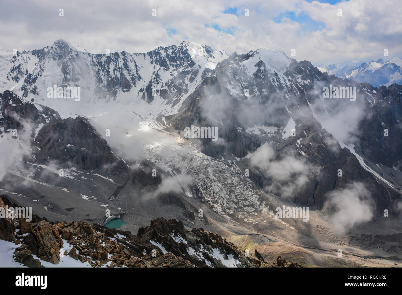 Scenic alpine landscape with and mountain ranges. natural mountain ...
