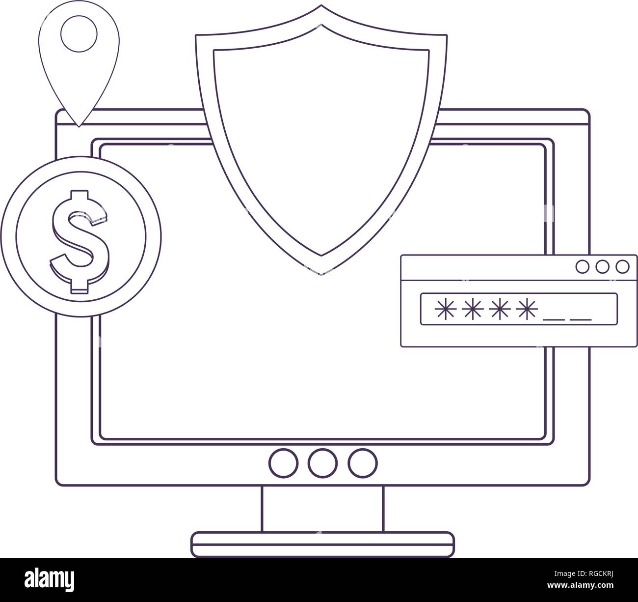 computer with switch Stock Vector Image & Art - Alamy
