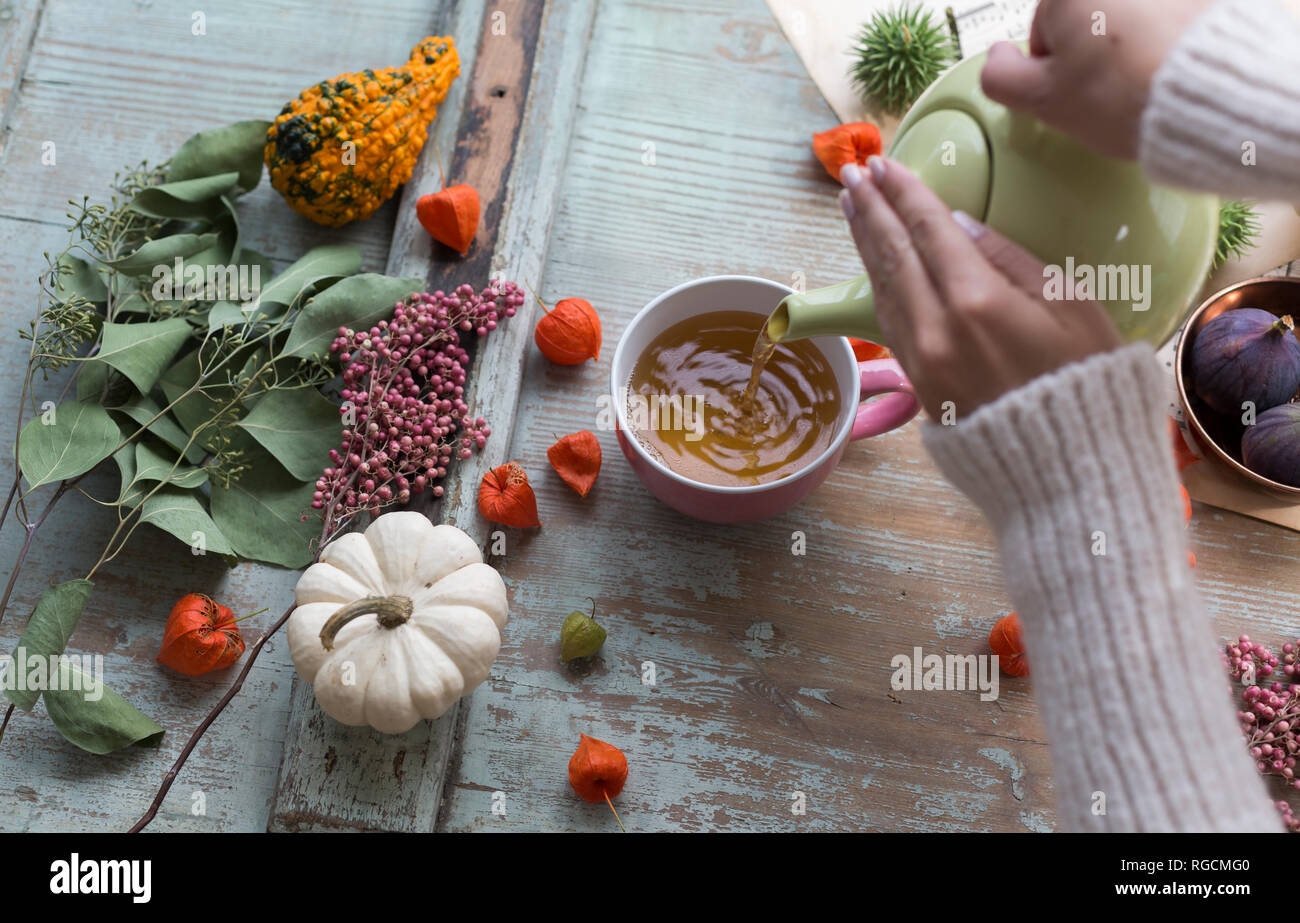 Woman hands pouring tea hi-res stock photography and images - Alamy